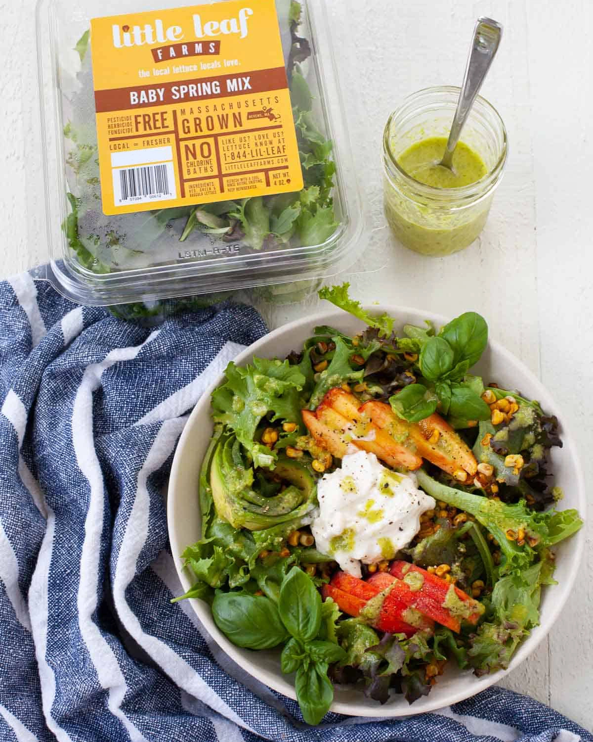 Summer Peach Corn Salad - Little Leaf Farms